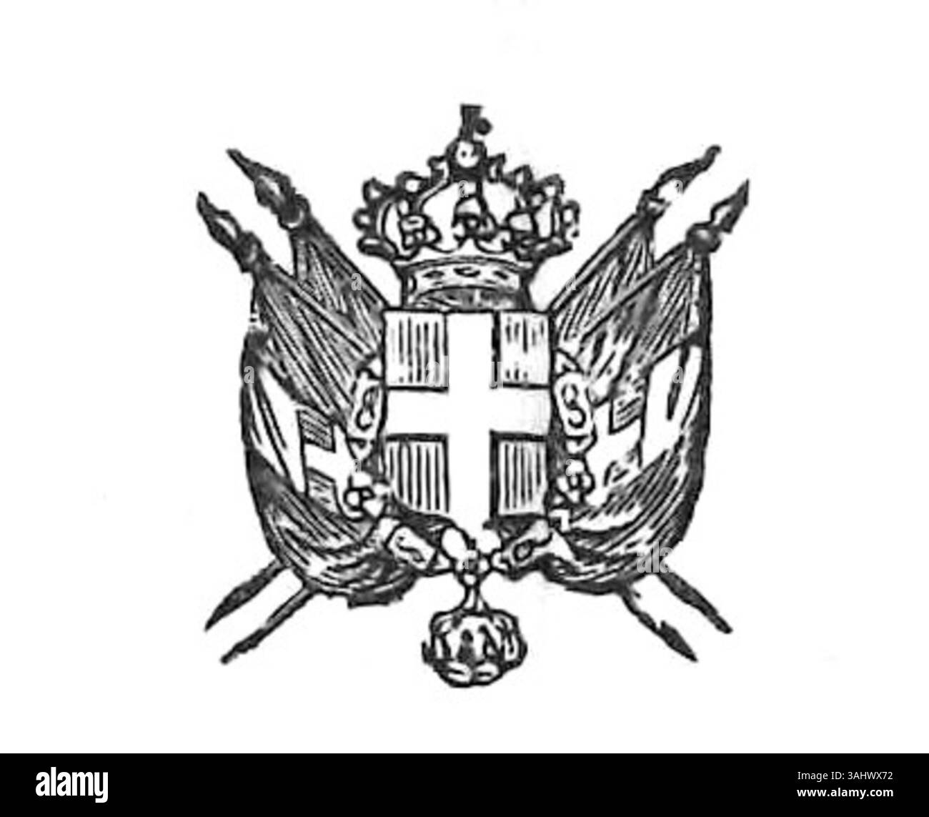 Coat of arms of the Kingdom of Italy as seen on the electric telegraph ...