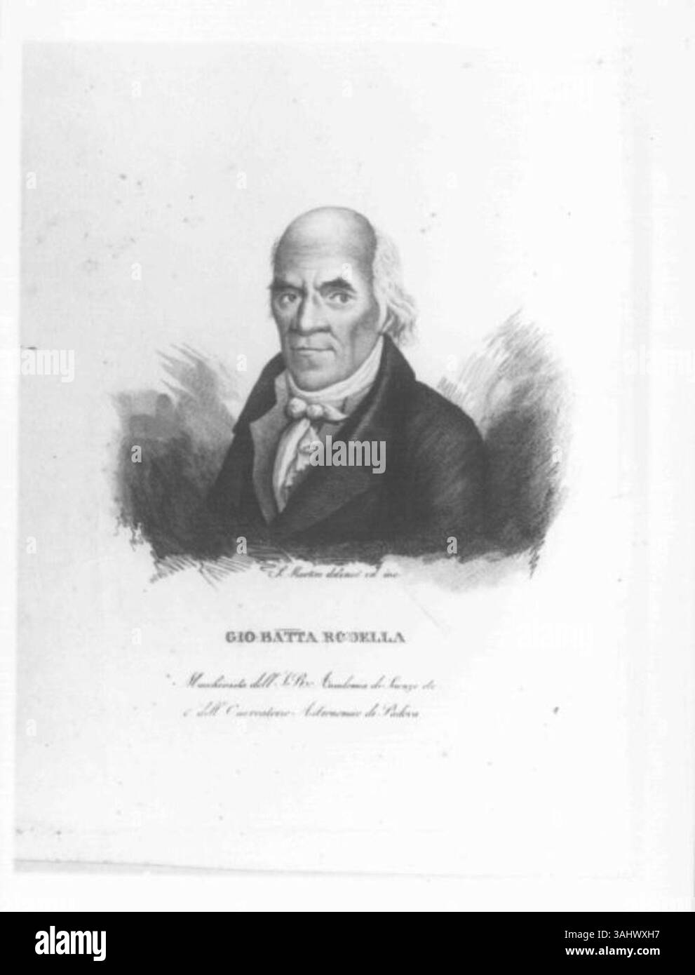 A portrait of Giovanni Battista Rodella, painted in 1806, presents the ...