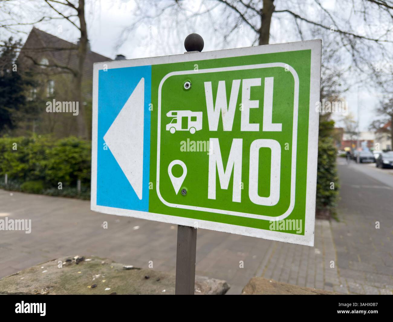 Wegweiser zum Wohnmobilstellplatz in Bocholt, Deutschland, Europa ...
