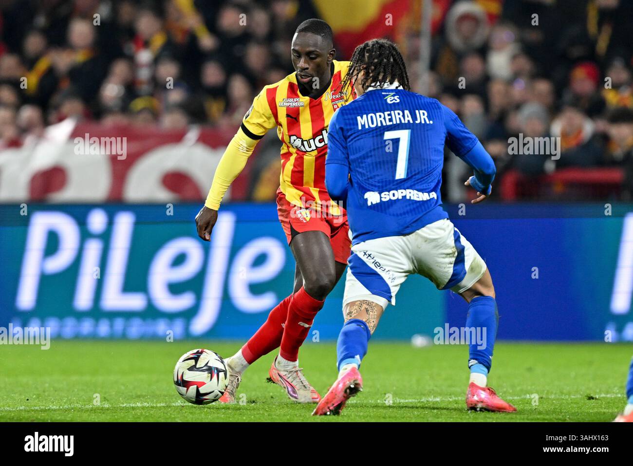 Deiver Machado (3) of Lens pictured during the McDonalds Ligue 1 ...