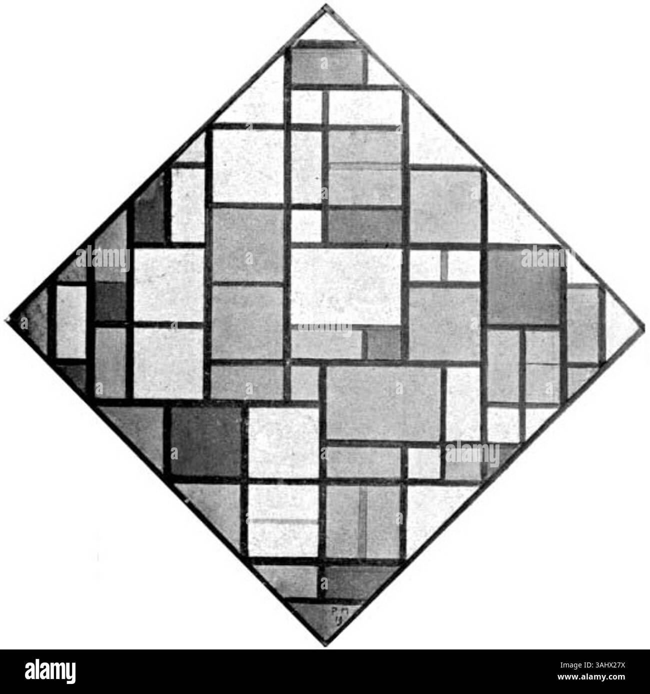 Piet Mondrian's 1919 painting 'Composition,' a significant work in the ...