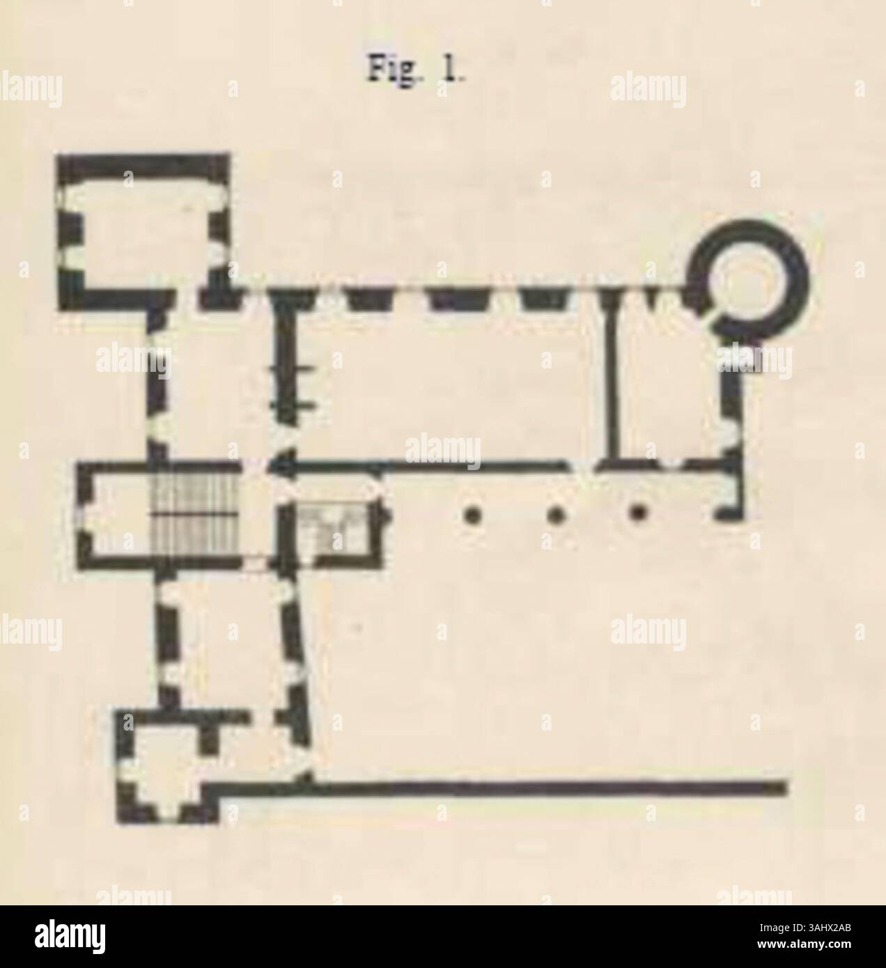 The 1884 plan of the Castello di Ozegna illustrates the castle layout ...