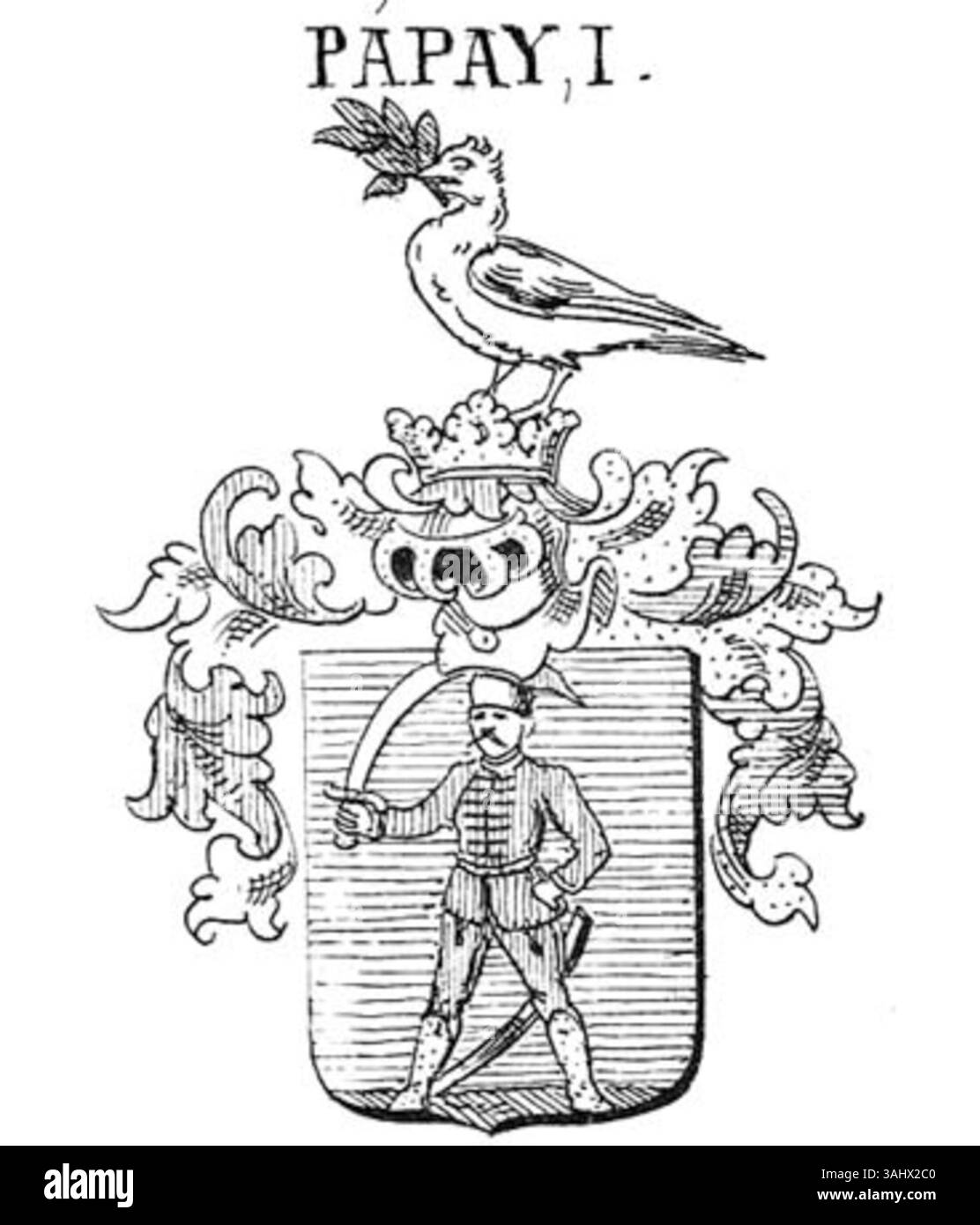 The *Pápay család címere* (Coat of Arms of the Pápay Family), depicted ...