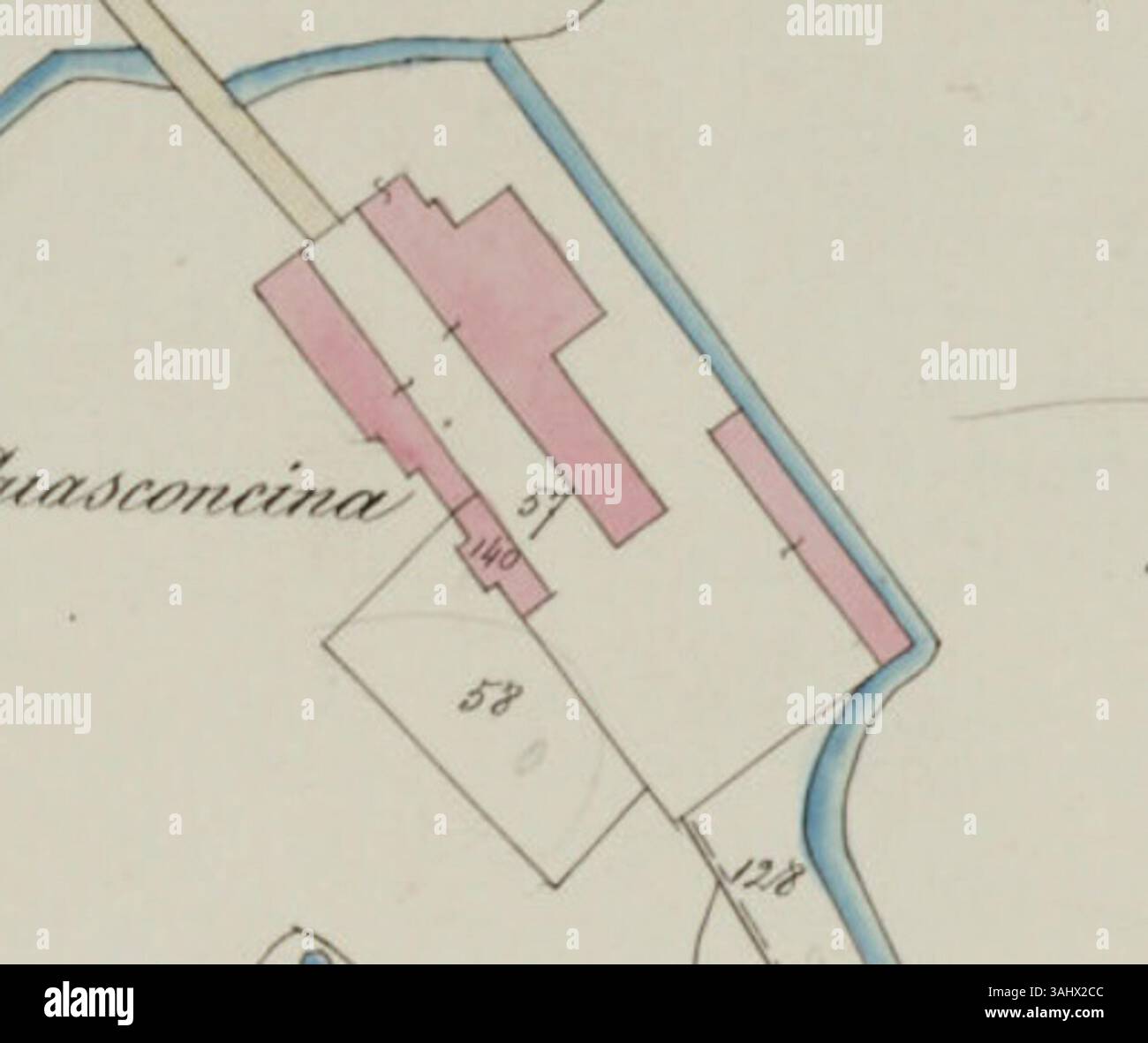 A cadastral map of the Cascina Guasconcina in Muggiano, a district of ...