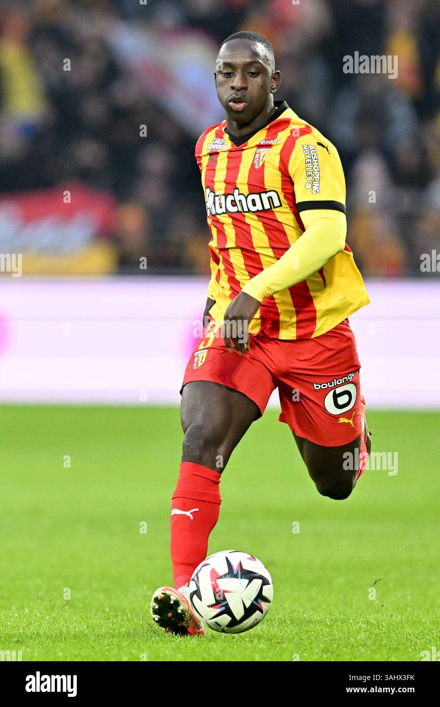 Deiver Machado (3) of Lens pictured during the McDonalds Ligue 1 ...