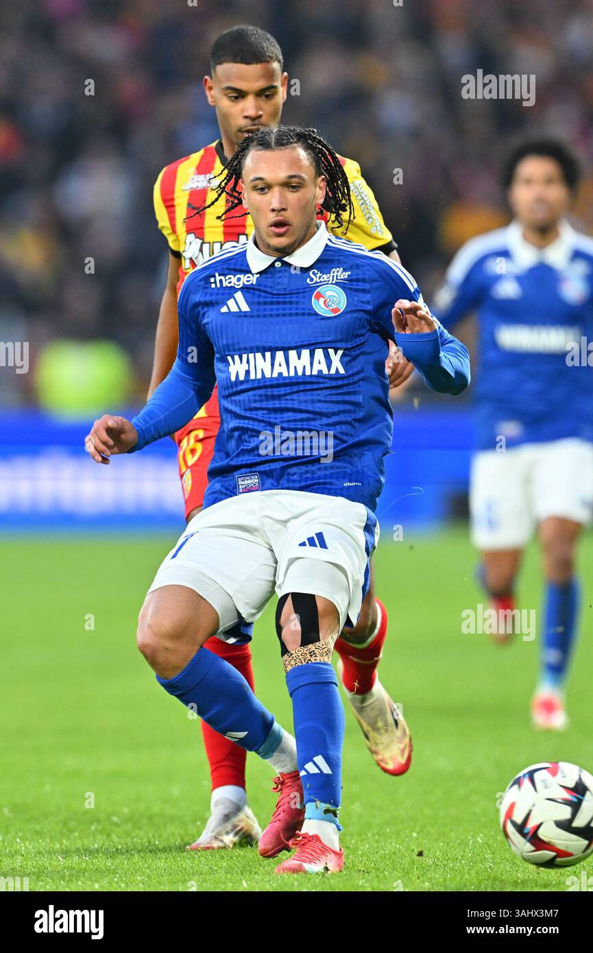 Diego Moreira (7) of Strasbourg pictured during the McDonalds Ligue 1 ...