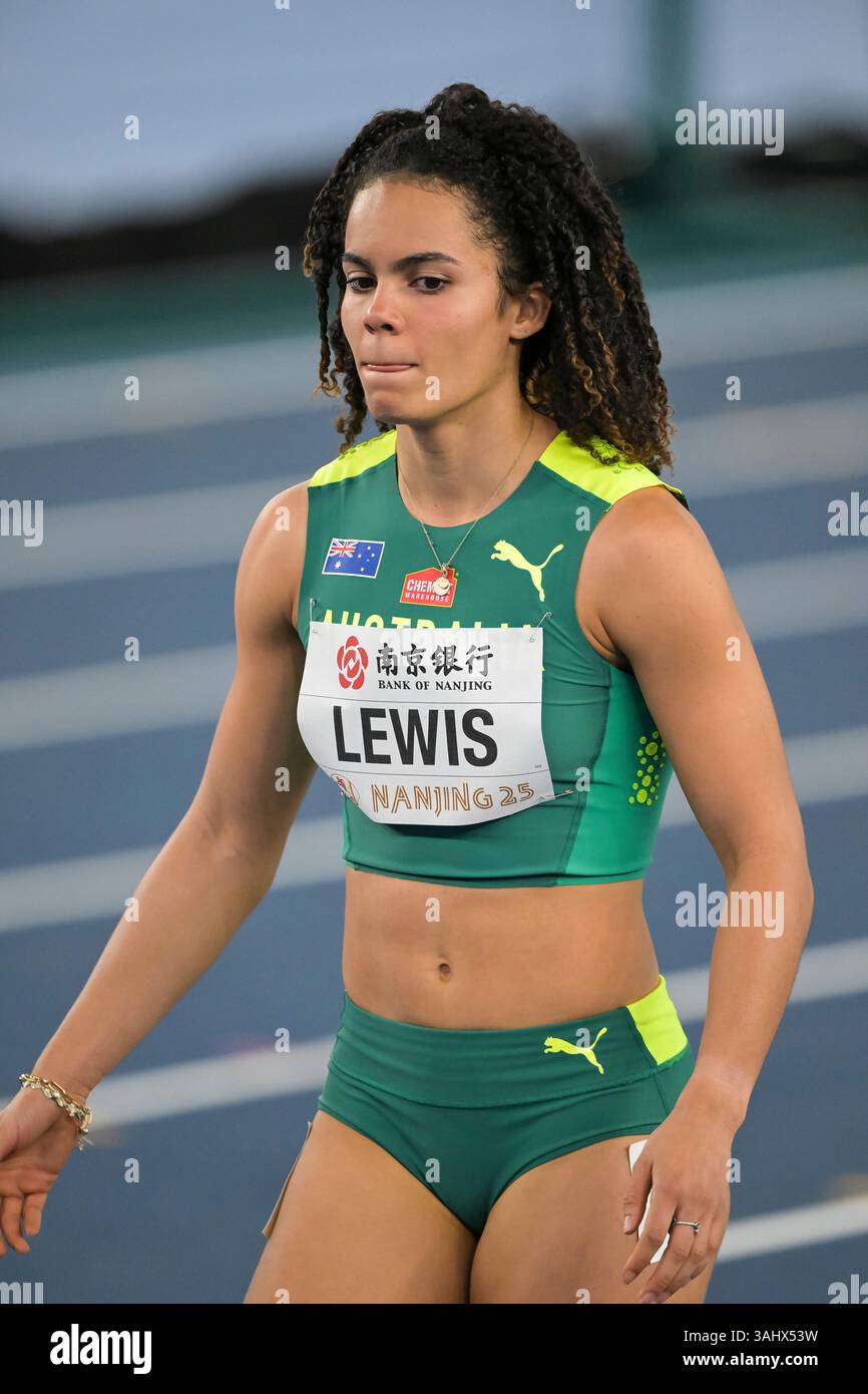 Torrie Lewis of Australia competing in the 60m heat four at the World ...