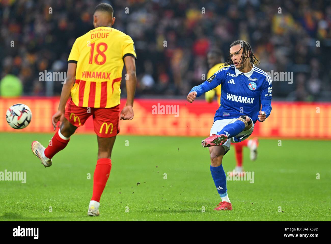 Diego Moreira (7) of Strasbourg pictured during the McDonalds Ligue 1 ...