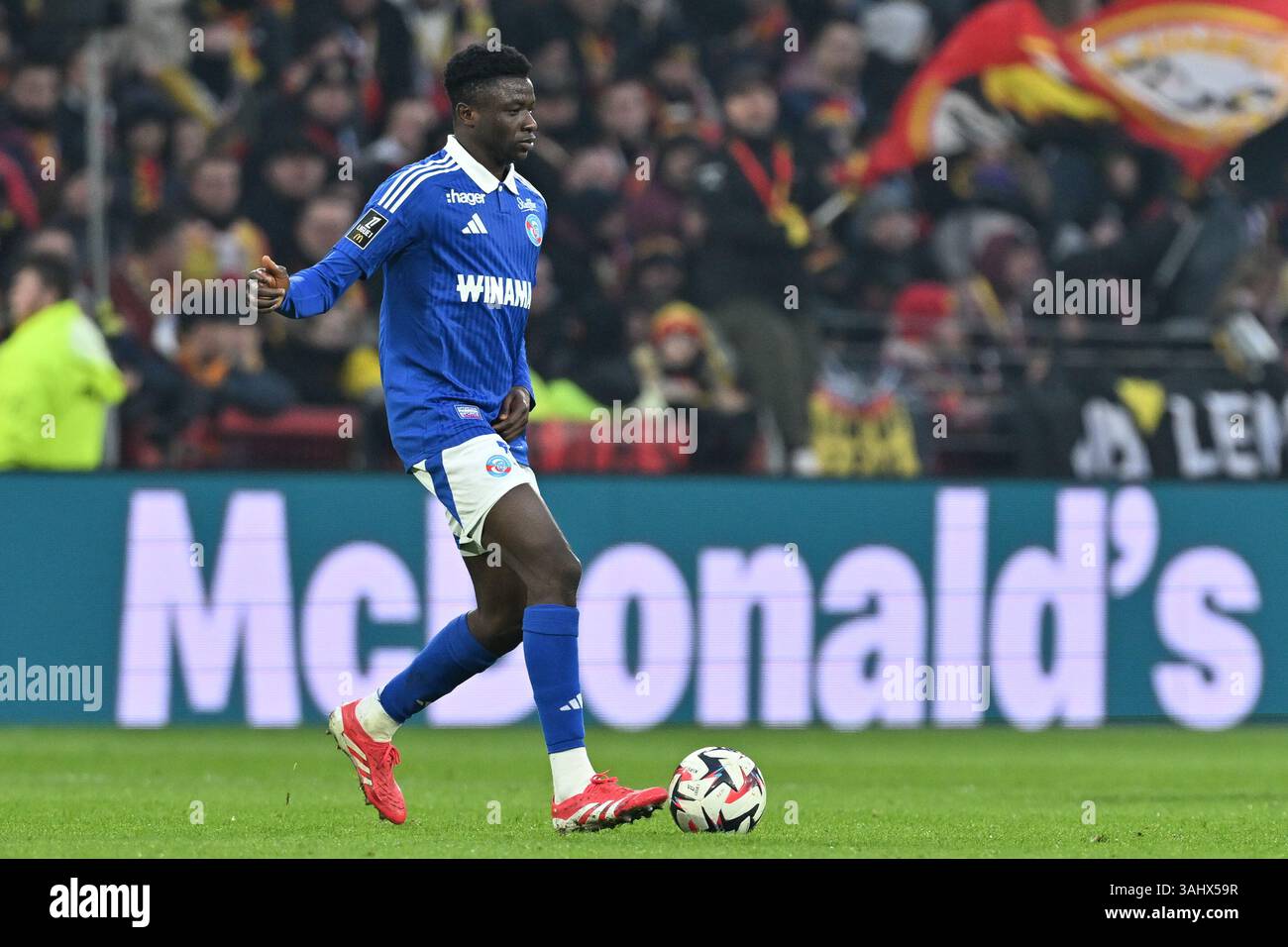 Abakar Sylla (5) of Strasbourg pictured during the McDonalds Ligue 1 matchday 22 game in the ...