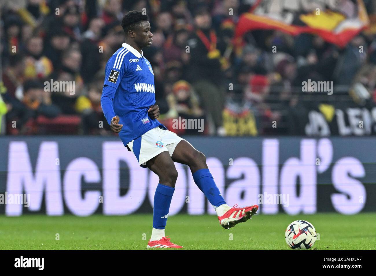 Abakar Sylla (5) of Strasbourg pictured during the McDonalds Ligue 1 matchday 22 game in the ...