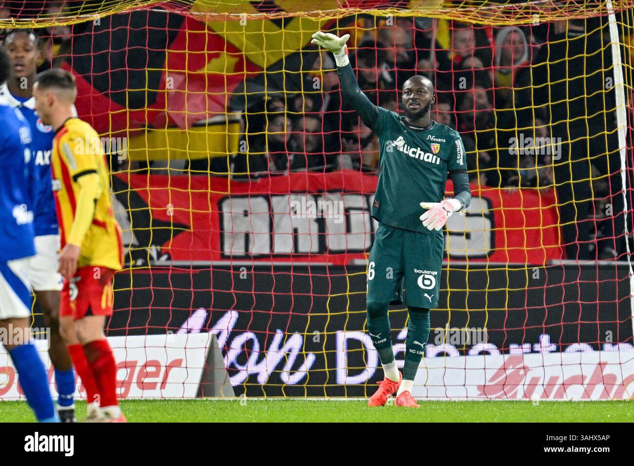 goalkeeper Herve Koffi (16) of Lens pictured during the McDonalds Ligue ...