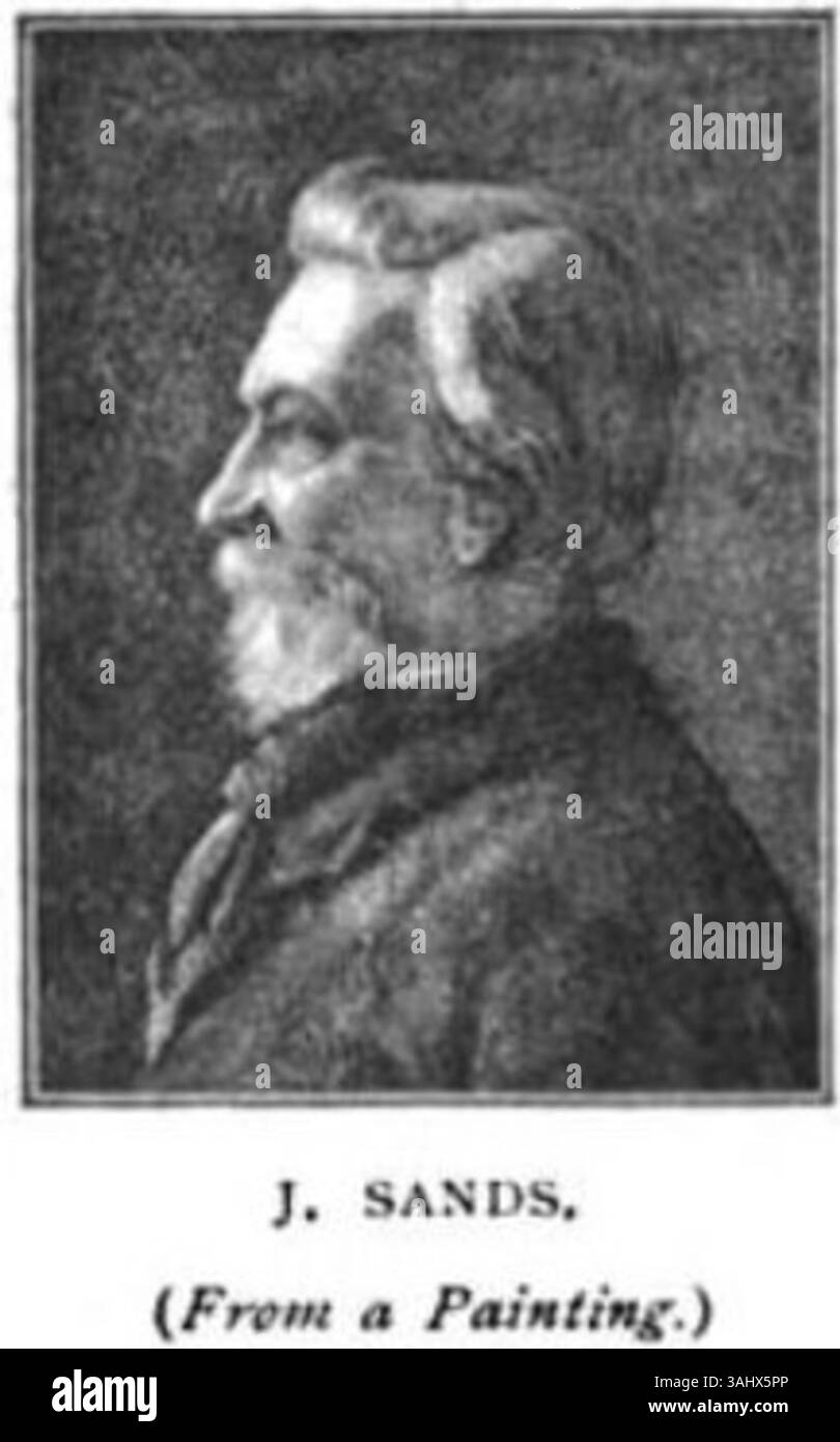 A 1895 portrait of J. Sands, based on an original painting by an ...