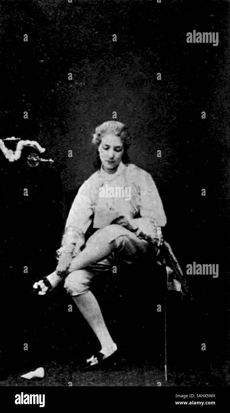 This 1861 photograph captures Sarah Bernhardt, a famous French actress ...