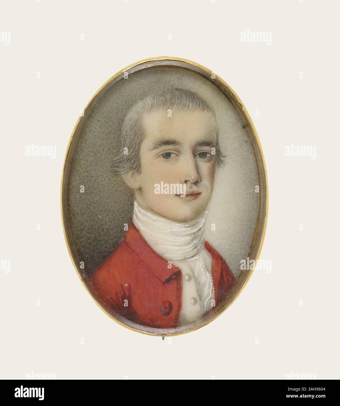 A miniature watercolor painting of Colonel Samuel Waldo, once ...