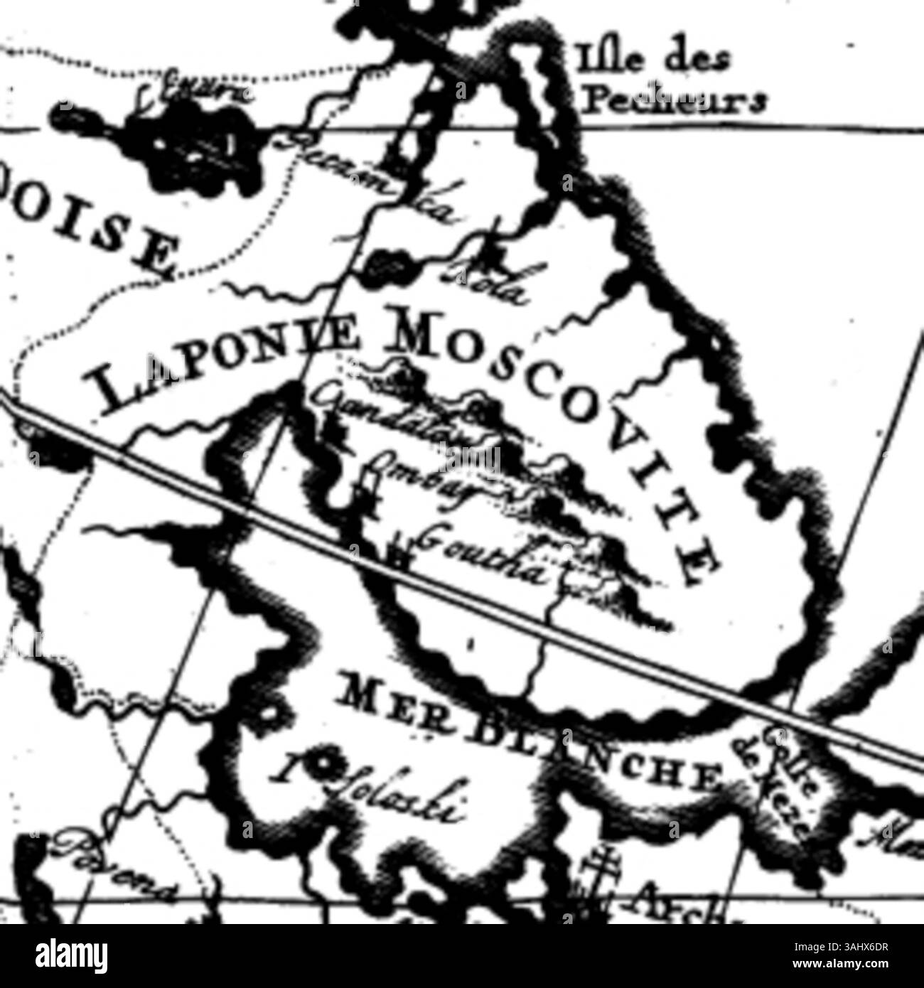 Henri Chatelain's 1714 map depicts the region of Laponie Moscovite ...
