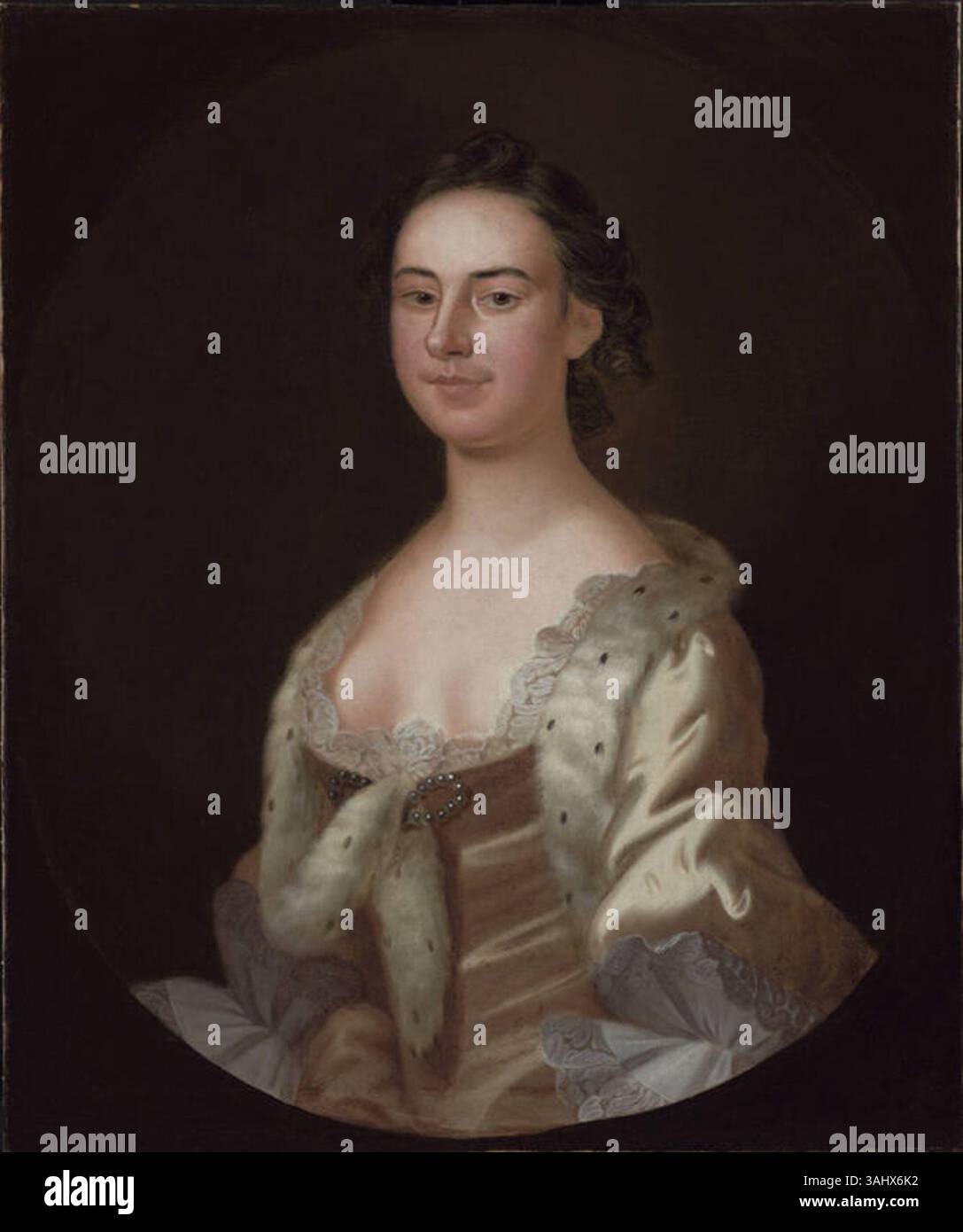 A portrait of Elizabeth Calvert, painted by John Wollaston in 1754, now ...