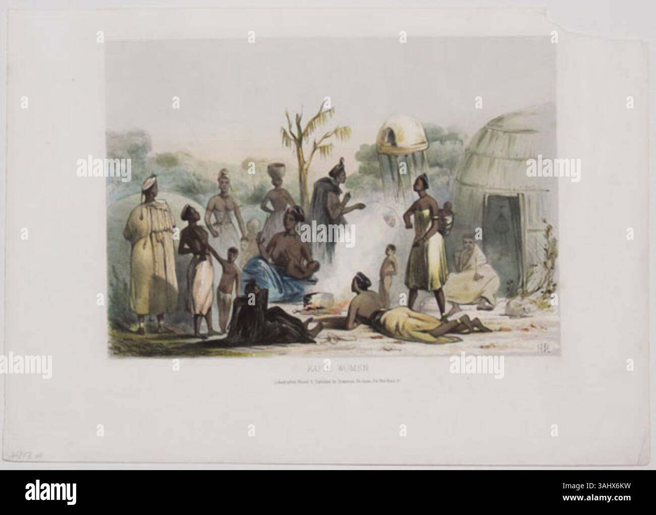 This lithograph from 1854 depicts Kafir women as part of the scenes ...