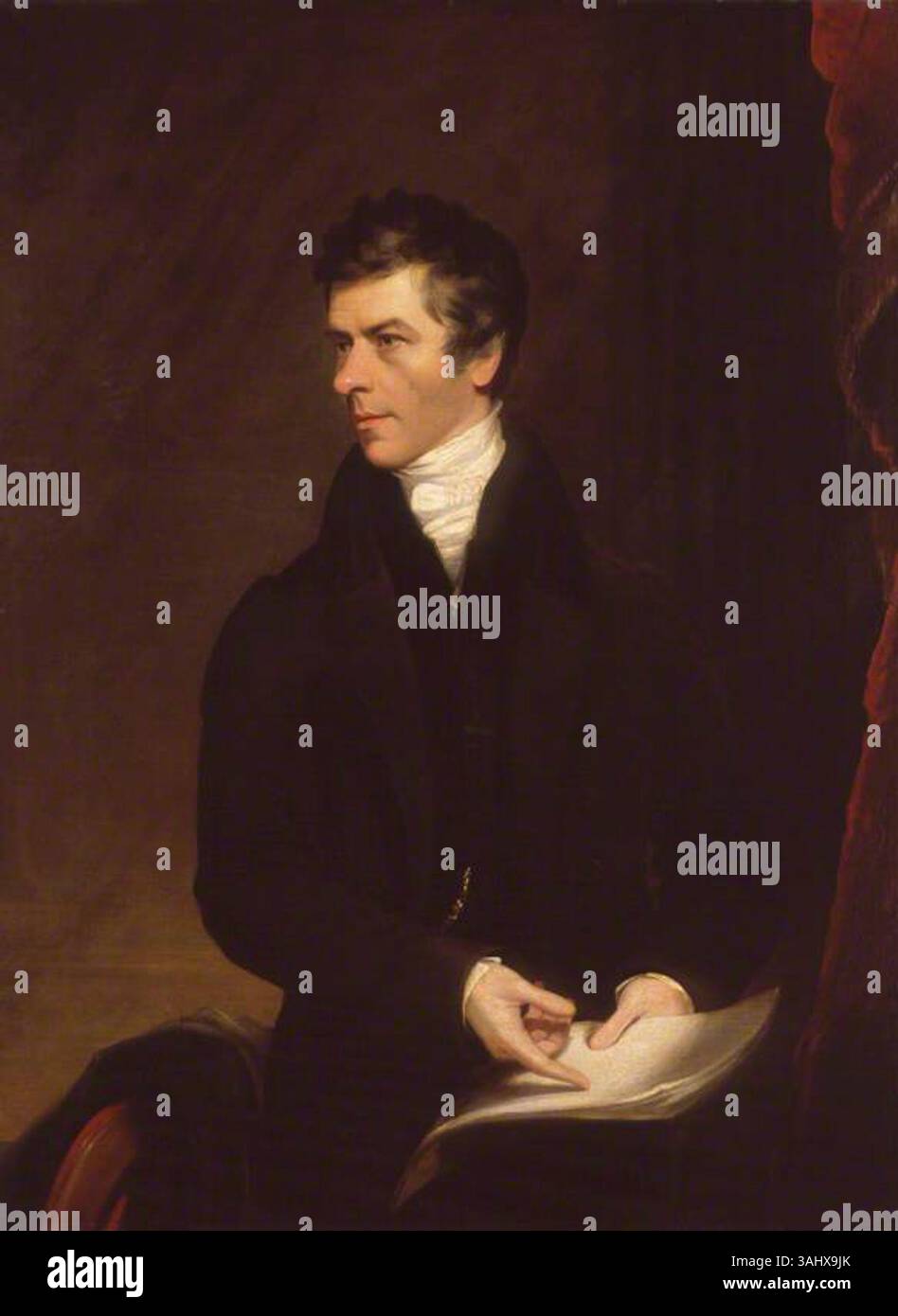 A portrait of Henry Brougham, 1st Baron Brougham and Vaux, painted by ...