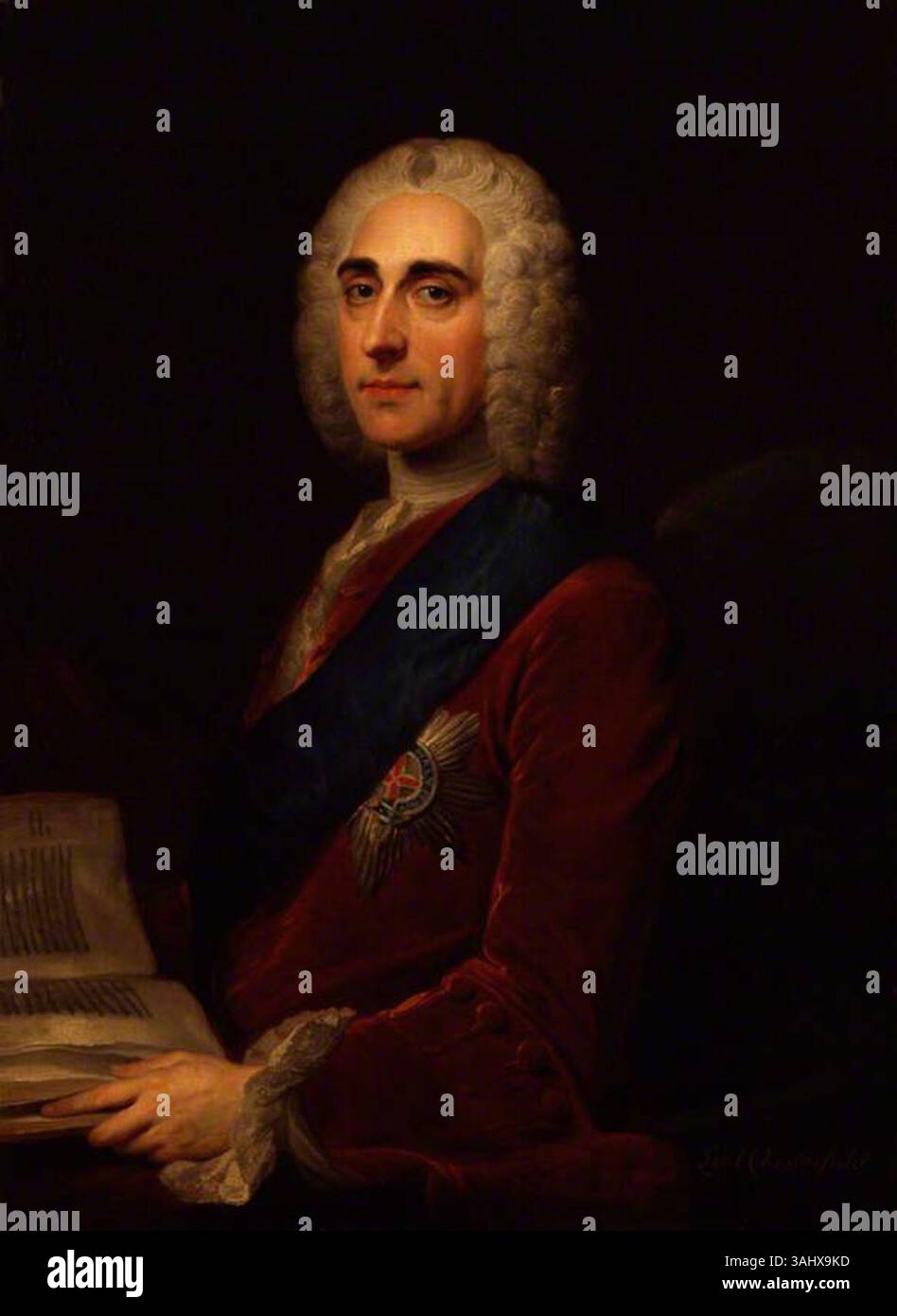 This 18th-century portrait, a copy by William Hoare, depicts Philip ...