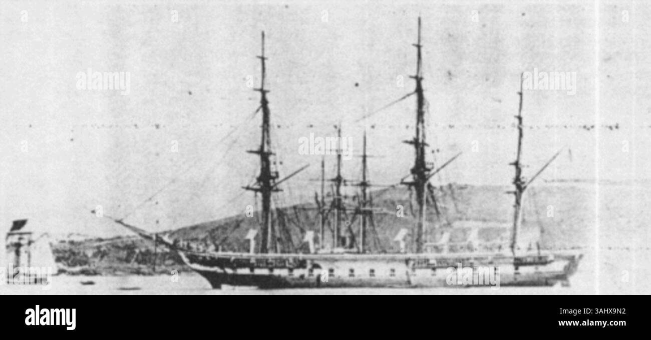 This depiction of H.M.S. Immortalité, painted in 1860, shows the ...