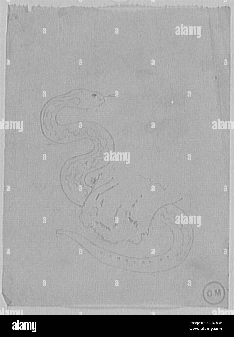 'Etude de serpent' (Study of a Snake) by Gustave Moreau, painted ...