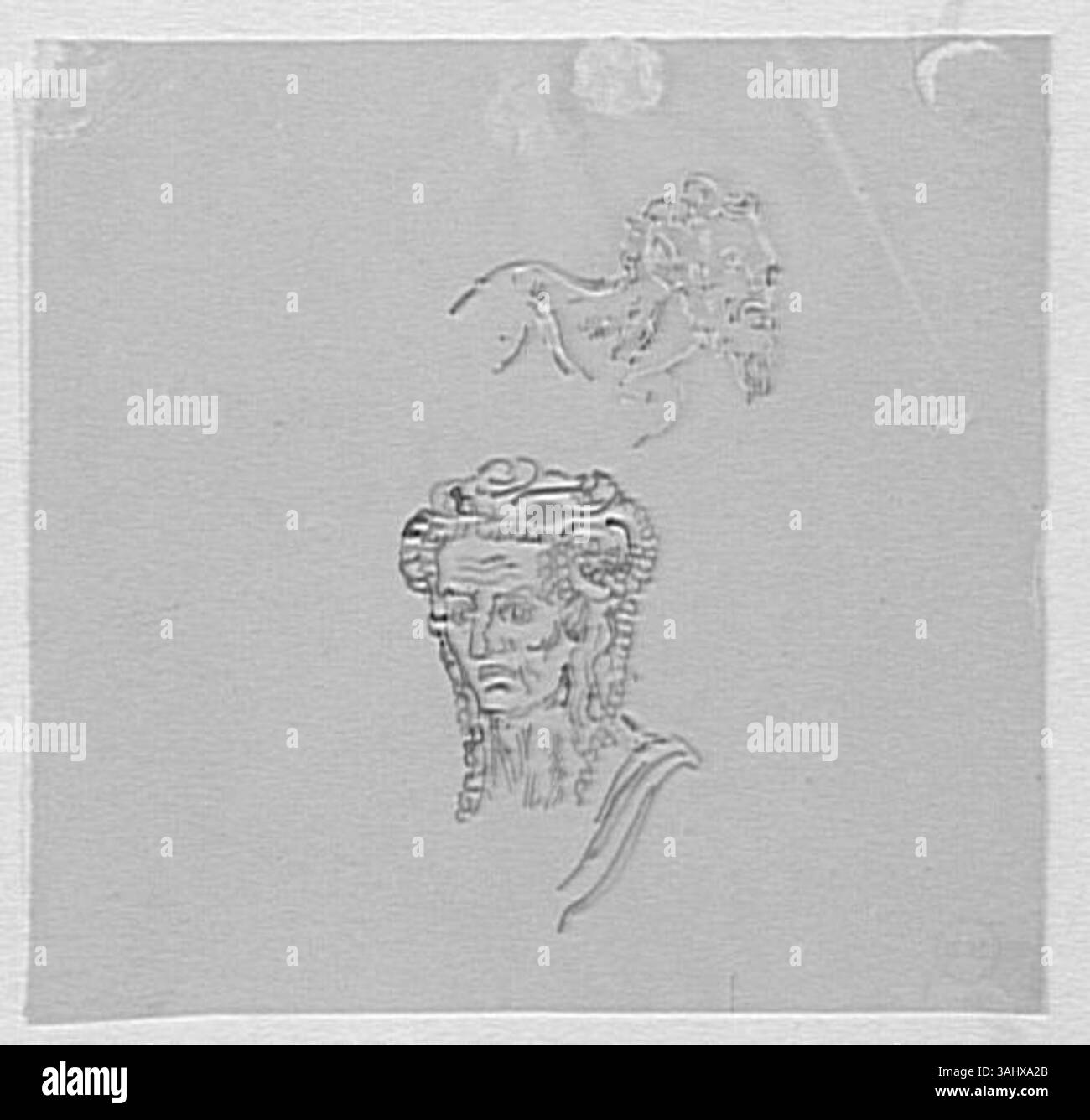 This study by Gustave Moreau depicts heads of satyrs for the work ...