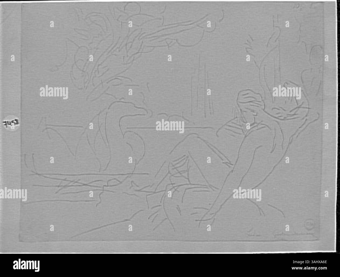 'Etude pour Leda' by Gustave Moreau (1826-1898) is a preparatory sketch ...