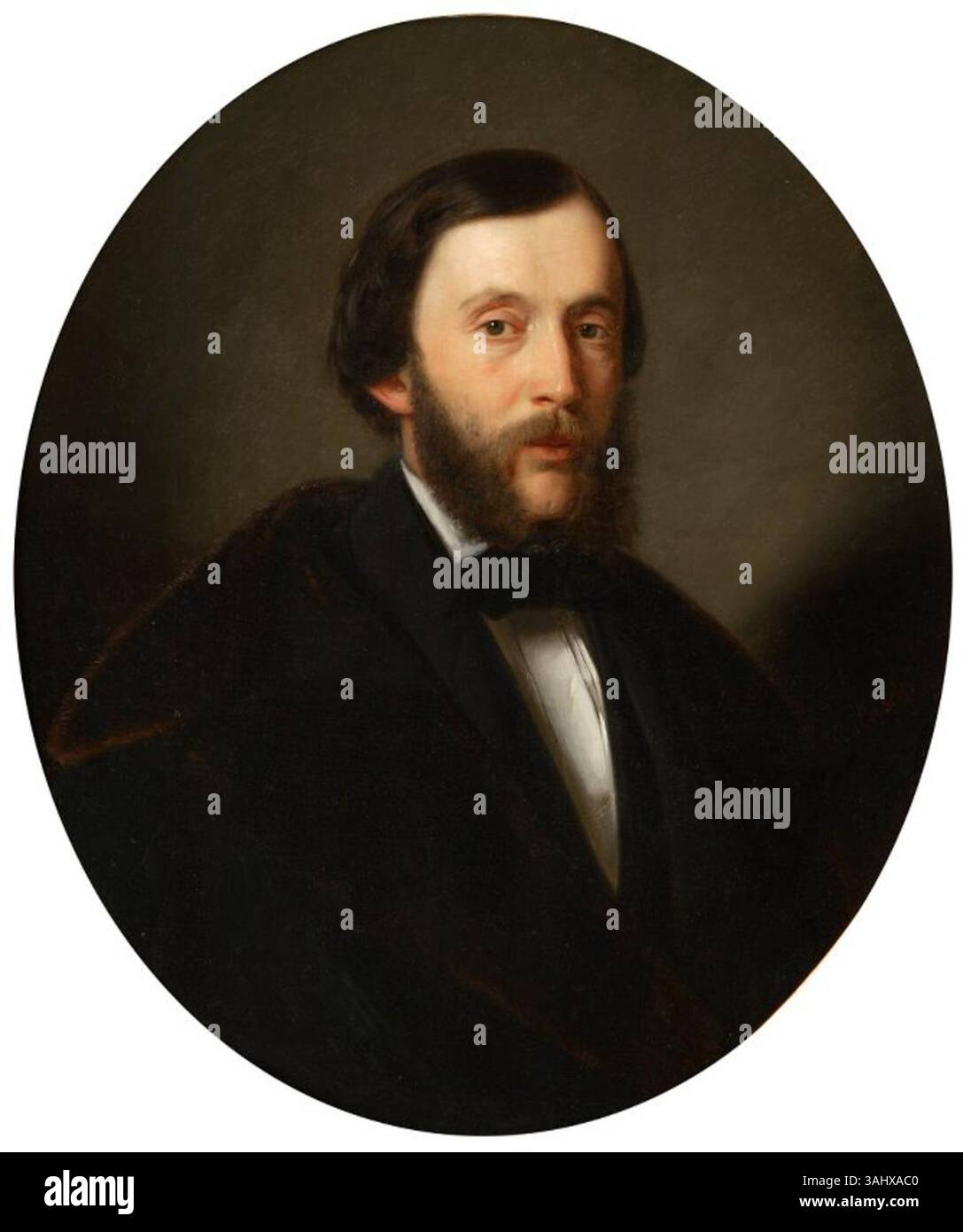 A portrait of Dmitriy Alexeevich Taneev painted by Carl Johann Lasch in ...
