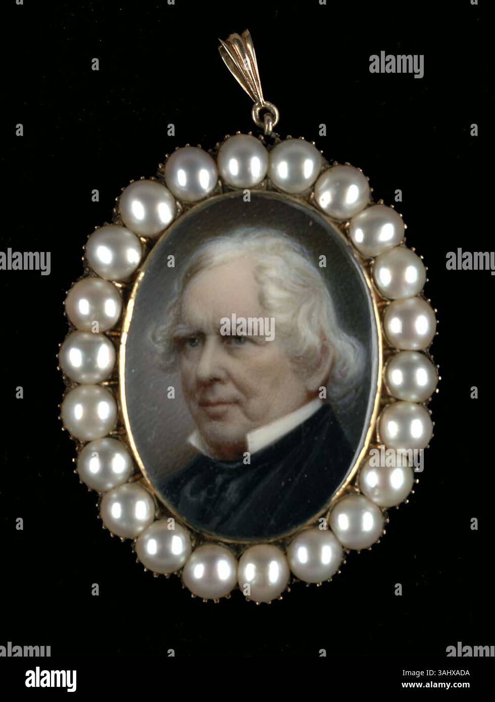 This portrait, created circa 1850, depicts Barnabus Bates, an American ...