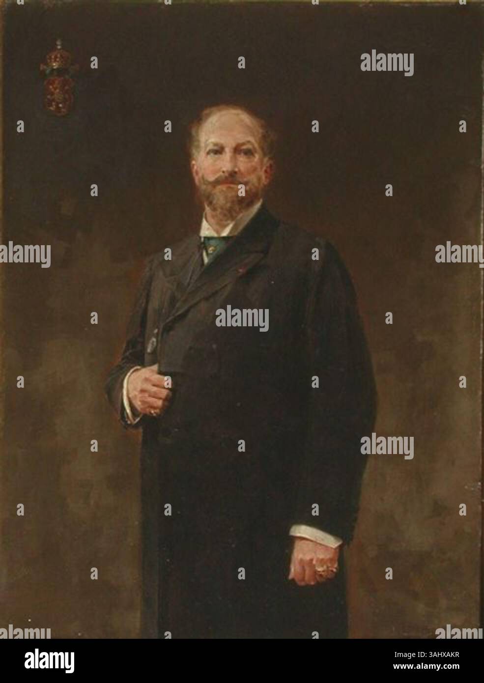 This 1908 oil portrait by Jaroslav Vín depicts Ferdinand I of Bulgaria ...