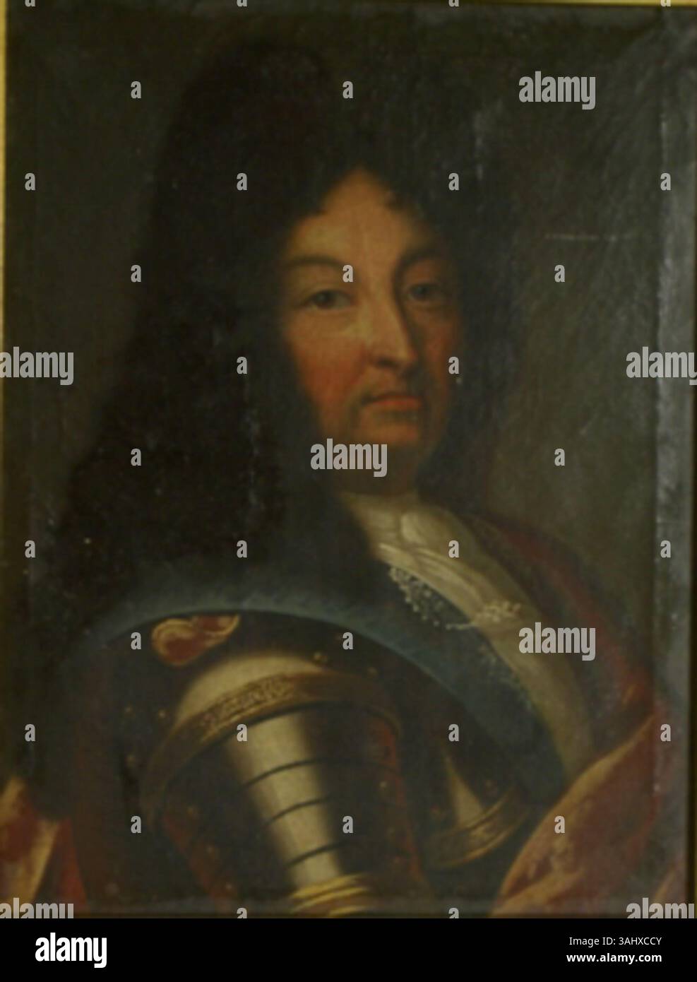 Portrait of Louis XIV of France, painted by Hyacinthe Rigaud before 1743. This oil on canvas is ...