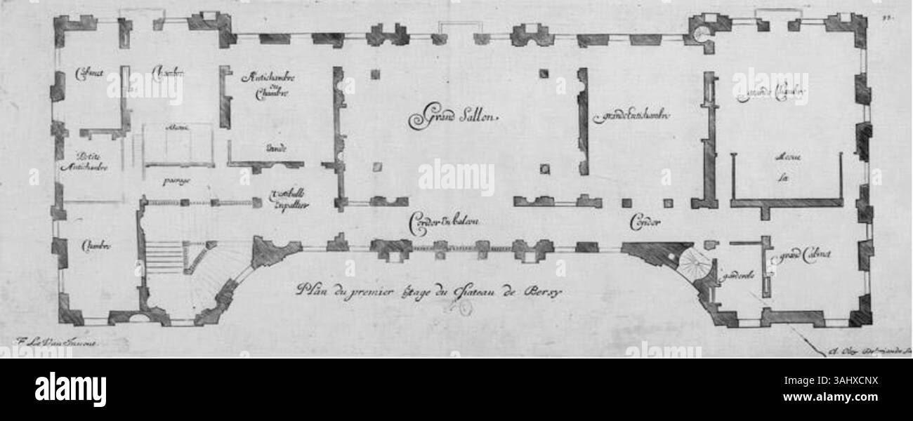 This floor plan of the Château de Bercy, designed by François Le Vau ...