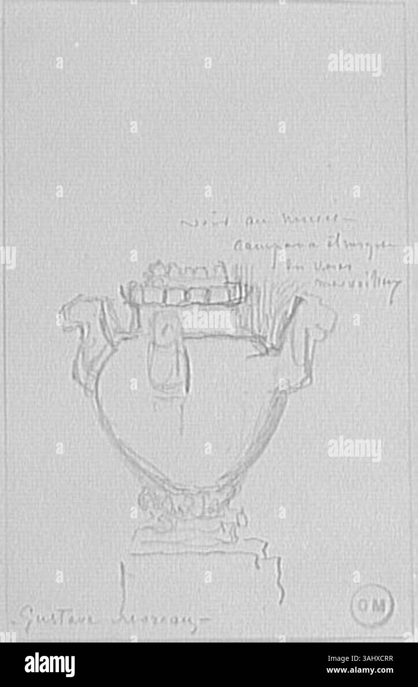 'Etude de vase' (Vase Study) by Gustave Moreau focuses on a detailed ...