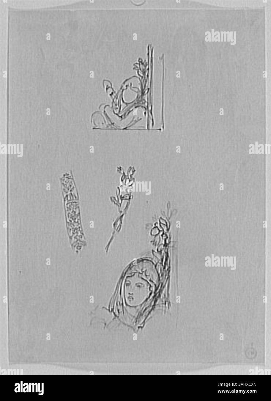 This study sheet by Gustave Moreau presents preparatory drawings for ...