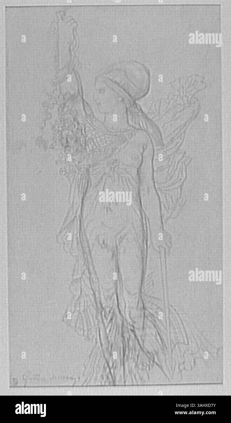 This study for the figure of Minerva in 'Les Prétendants' by Gustave ...