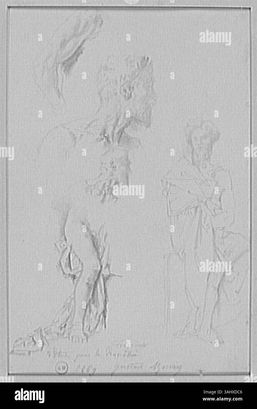 'Feuille d'études pour Prométhée' is a preparatory study by Gustave ...