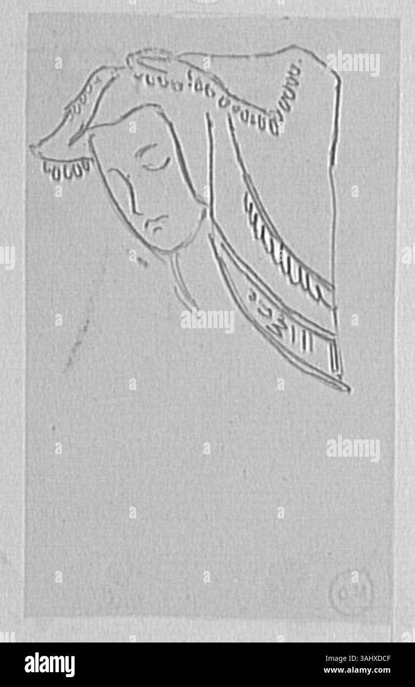 This study by Gustave Moreau depicts a woman’s head covered with a veil ...