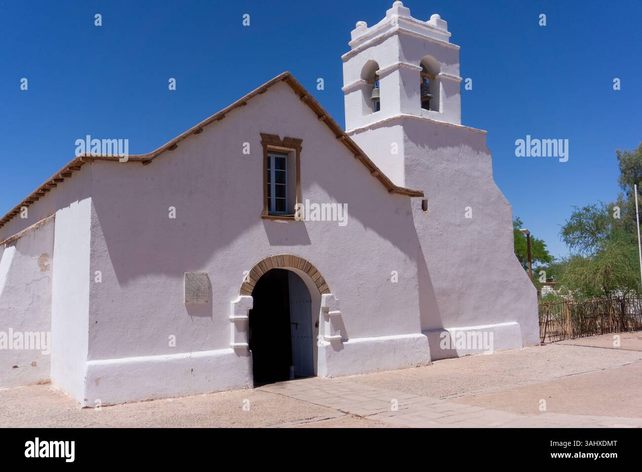 San Pedro de Atacama Church facade in Antofagasta, Chile, with colonial ...