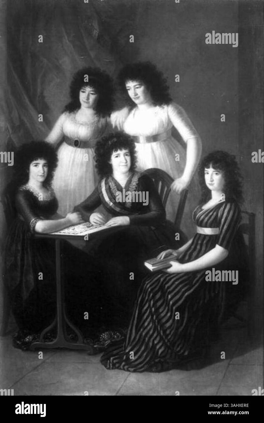 Oil painting family 18th century Black and White Stock Photos & Images ...