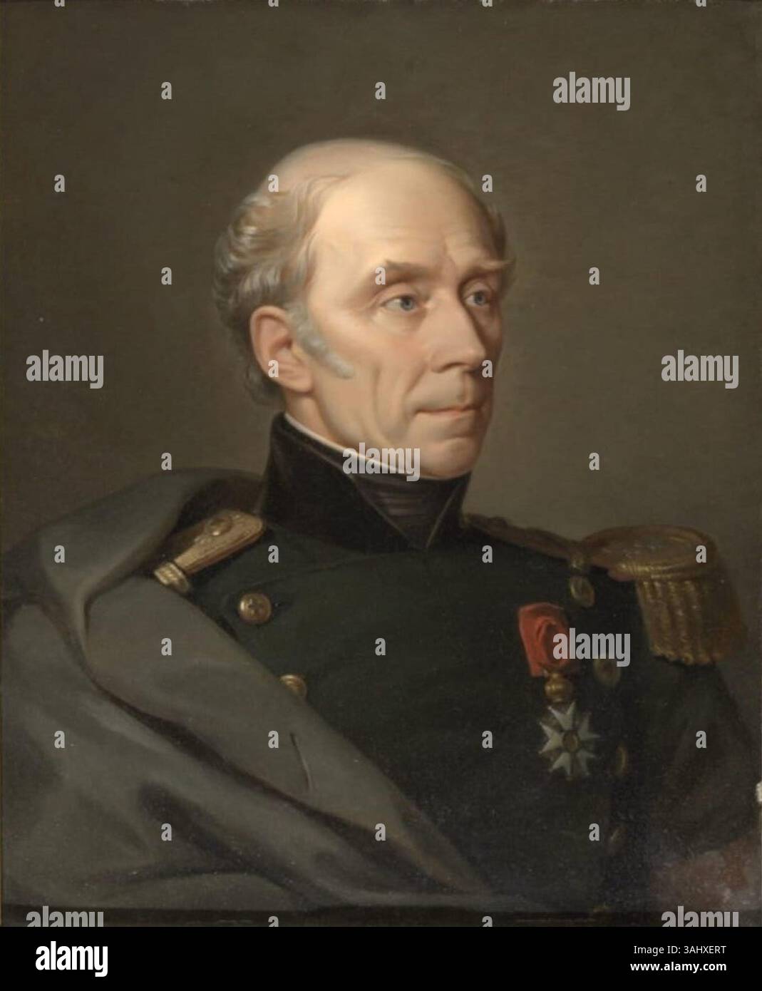 Portrait of General Dufour (1787–1875), painted by his daughter Anne ...