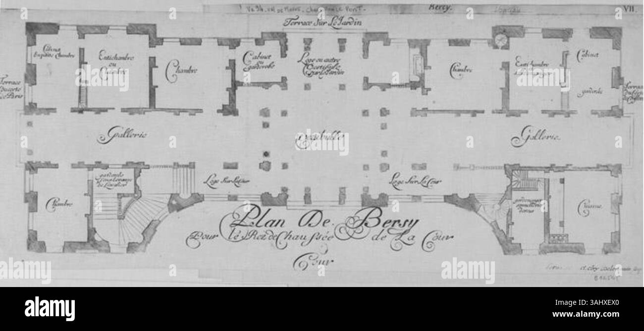 This ground floor plan of the Château de Bercy, designed by Olry de ...