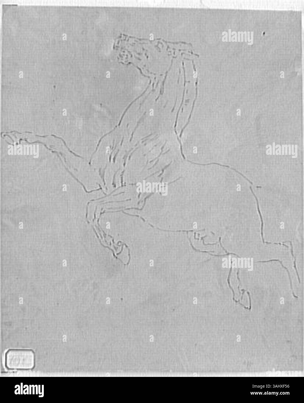 'Etude de cheval cabré' by Gustave Moreau is a study of a rearing horse ...