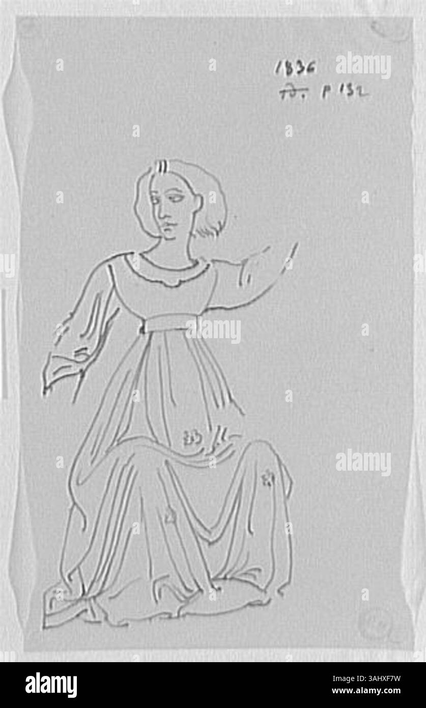 'Etude de femme assise de face' by Gustave Moreau features a study of a ...