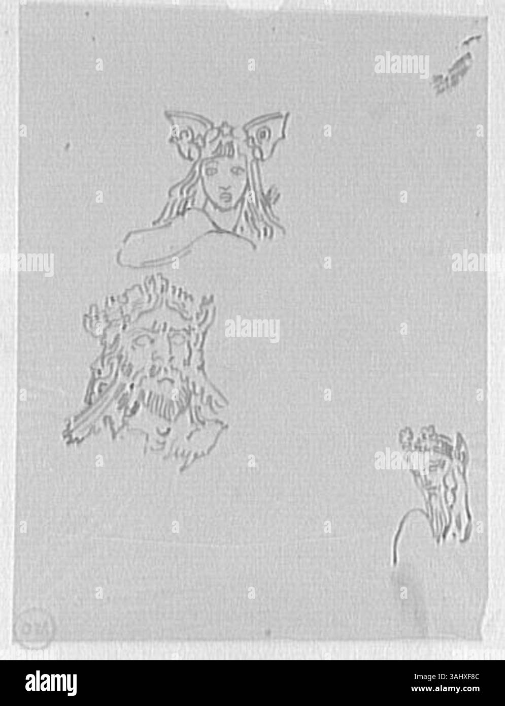 Gustave Moreau’s study of heads, created between 1850 and 1895 ...