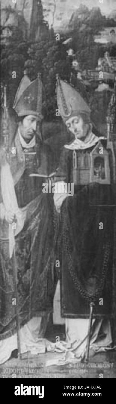 This 16th-century painting depicts Sts. Agilulf of Cologne and Agritius of Trier, representing ...