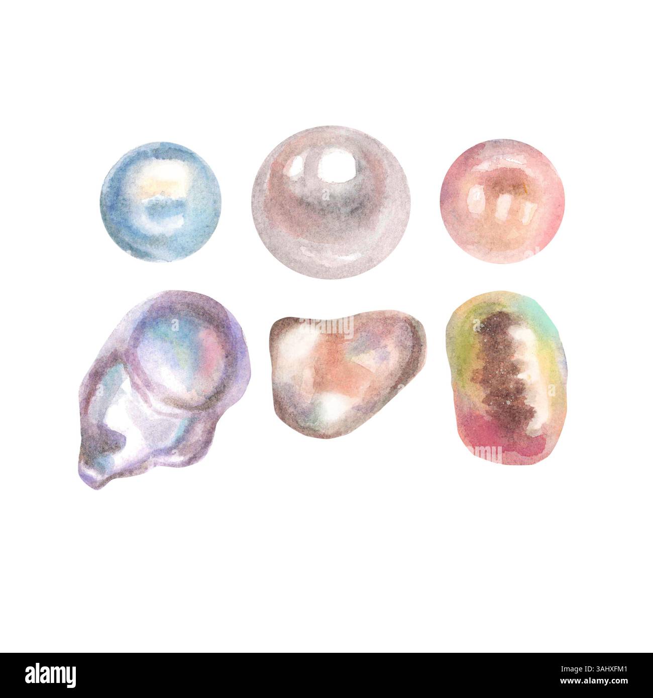 A set of pearls of different shapes and colors Stock Photo - Alamy