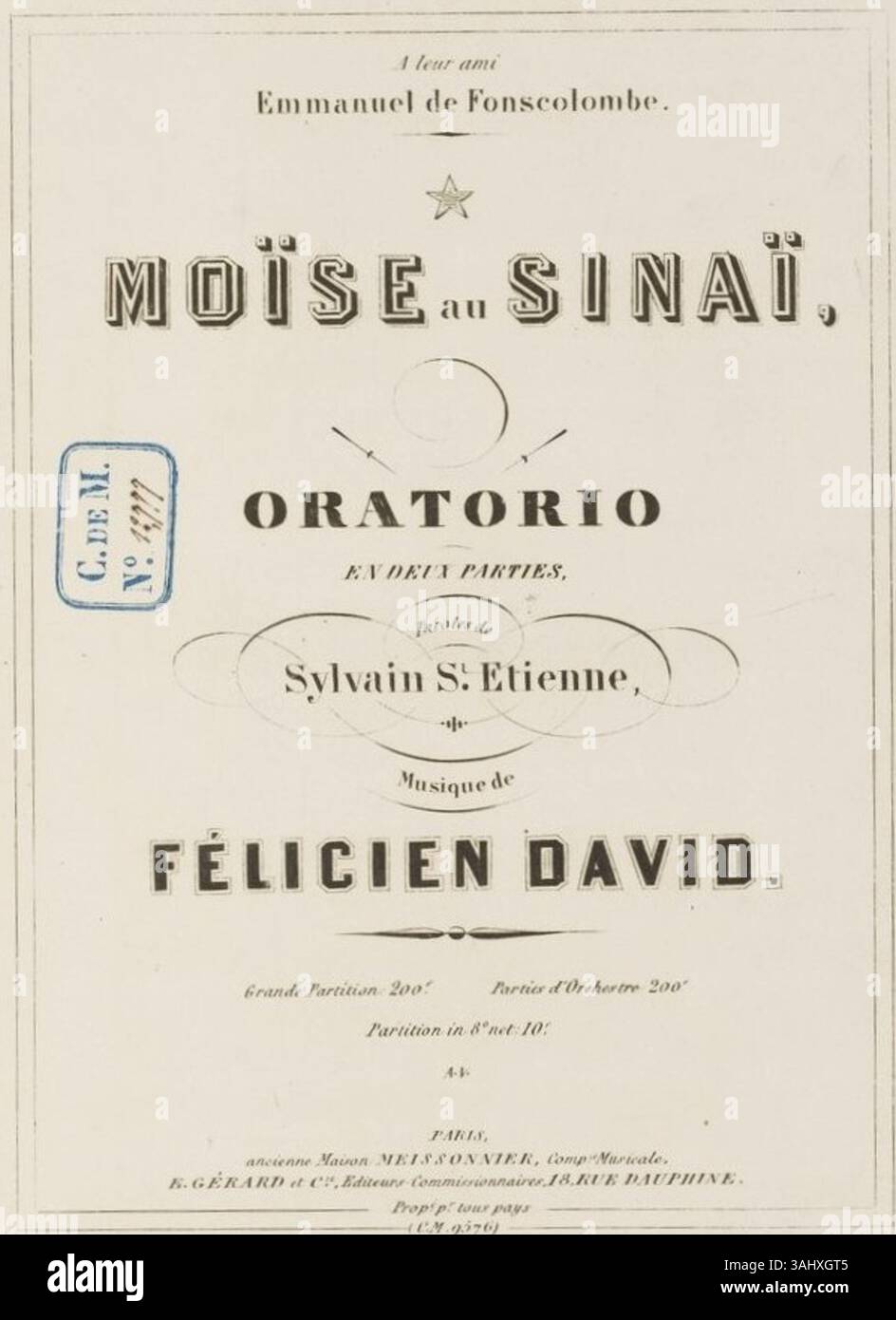 'Moses at Sinai,' an oratorio by Félicien David, created in 1861. This ...