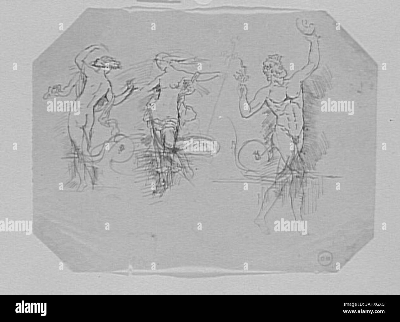 This study by Gustave Moreau depicts dancing Maenads and Silenus ...