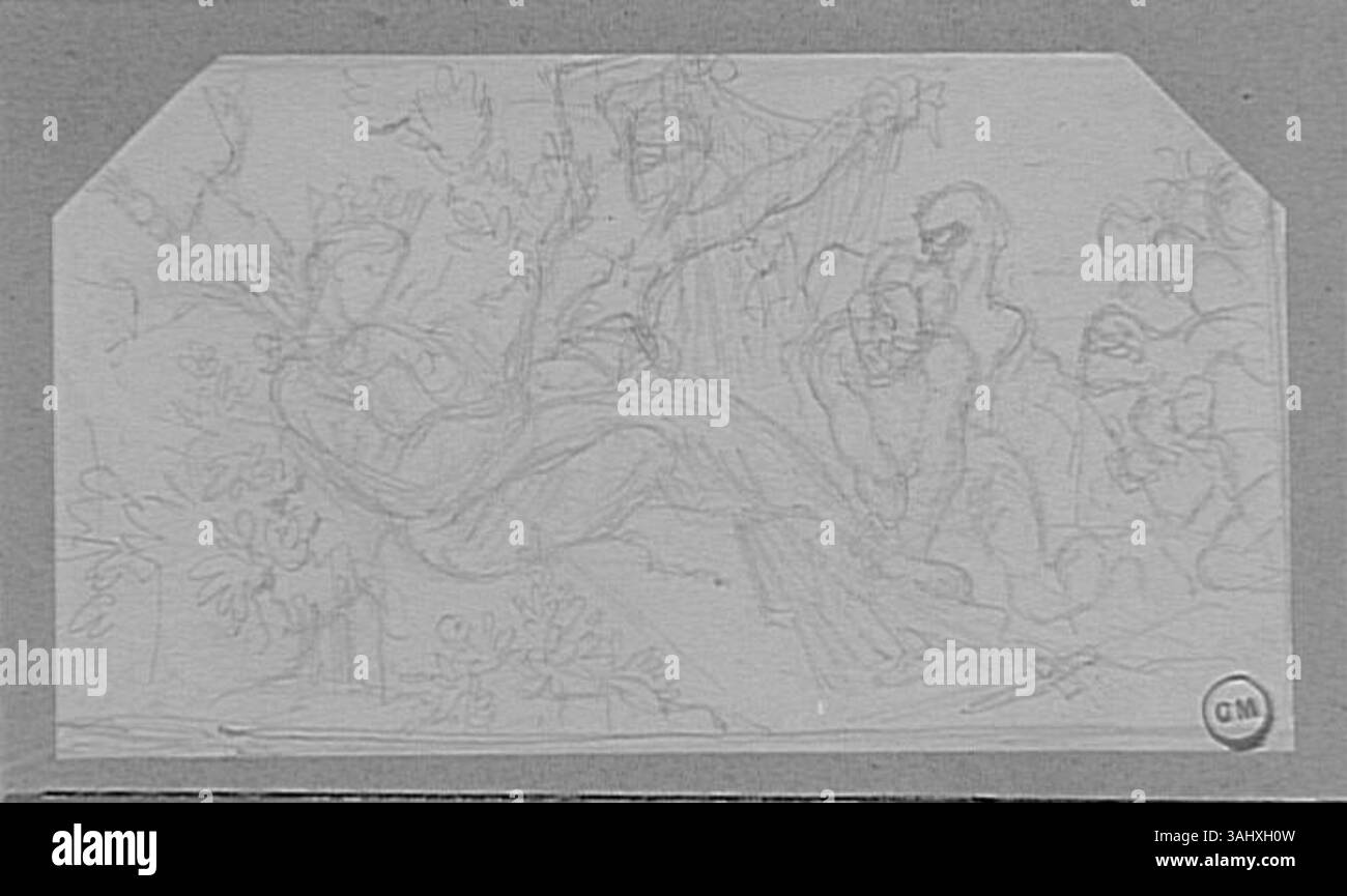 This study portrays a character revealing a crowned woman, a symbolic ...