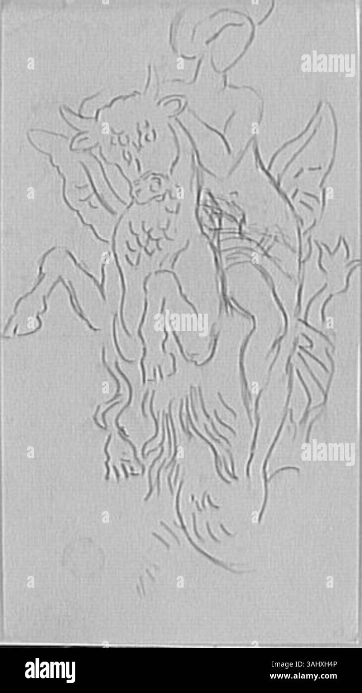 This study for *L'Enlèvement d'Europe* by Gustave Moreau depicts the ...